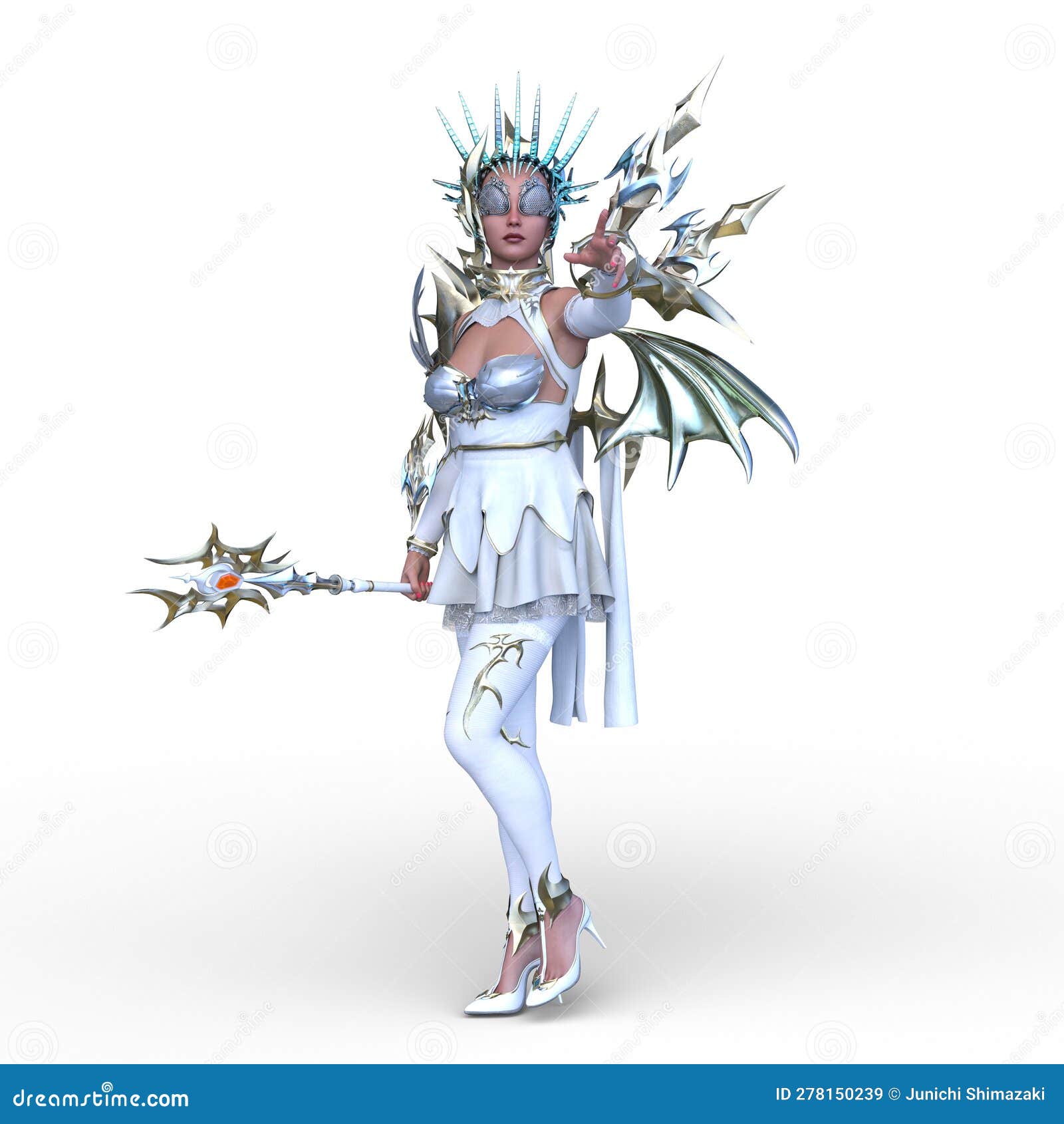 3D Rendering of a Cyber Princess Stock Illustration - Illustration of ...