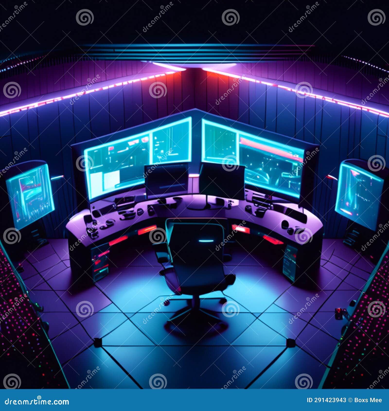 3D Rendering of a Cyber Security Room with a Lot of Monitors AI ...