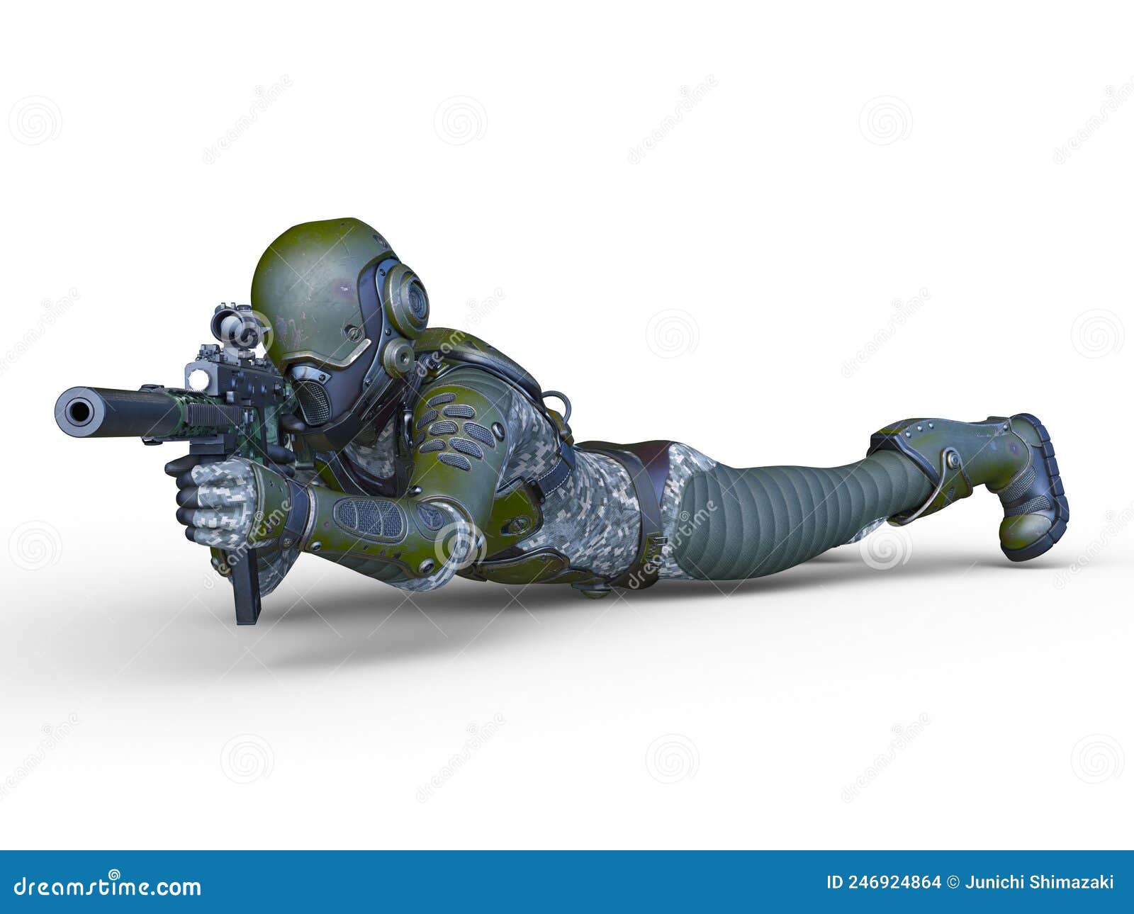 3D Rendering of a Cyber Warrior Stock Illustration - Illustration of ...