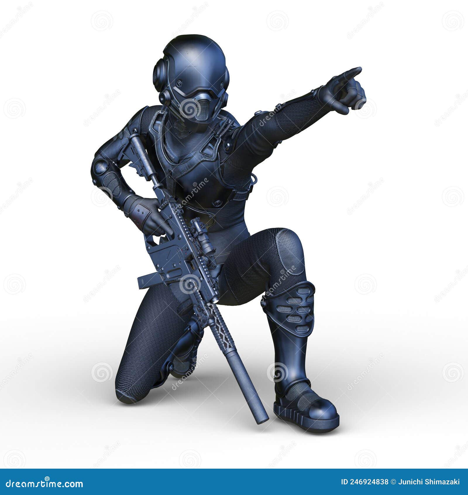 3D Rendering of a Cyber Warrior Stock Illustration - Illustration of ...