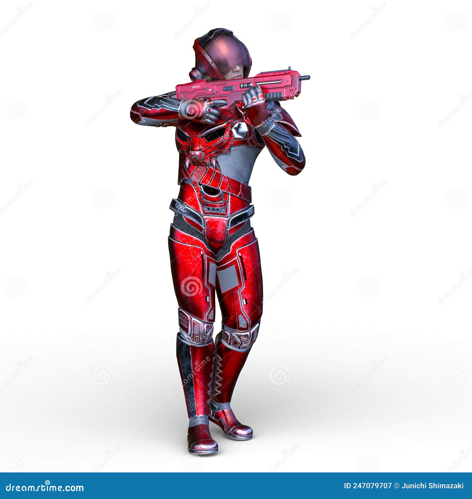 3D Rendering of a Cyber Warrior Stock Illustration - Illustration of ...