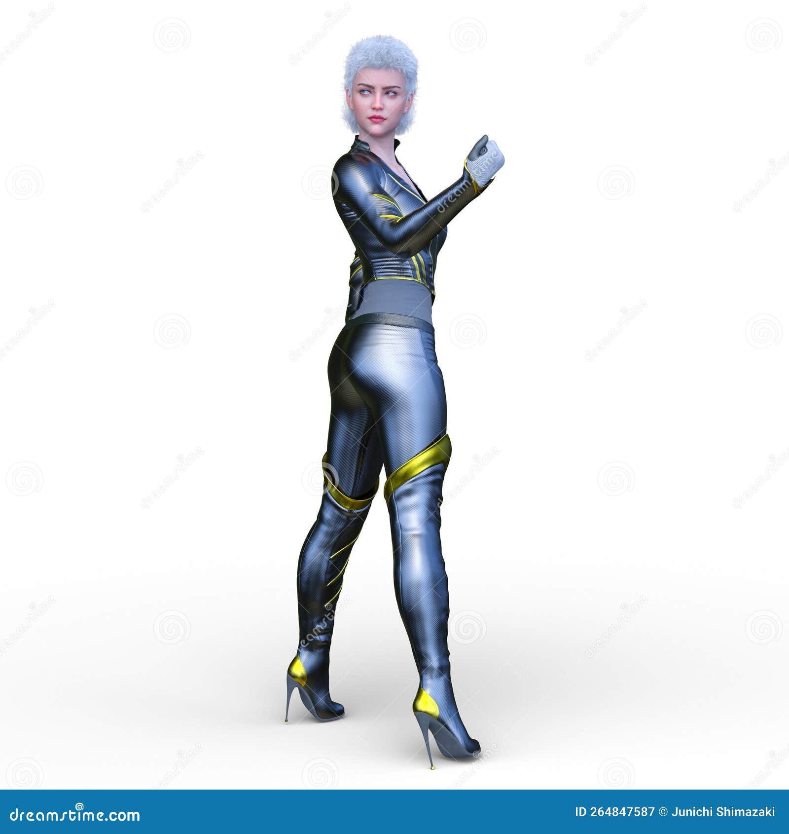 3D Rendering of a Cyber Woman Stock Illustration - Illustration of game ...