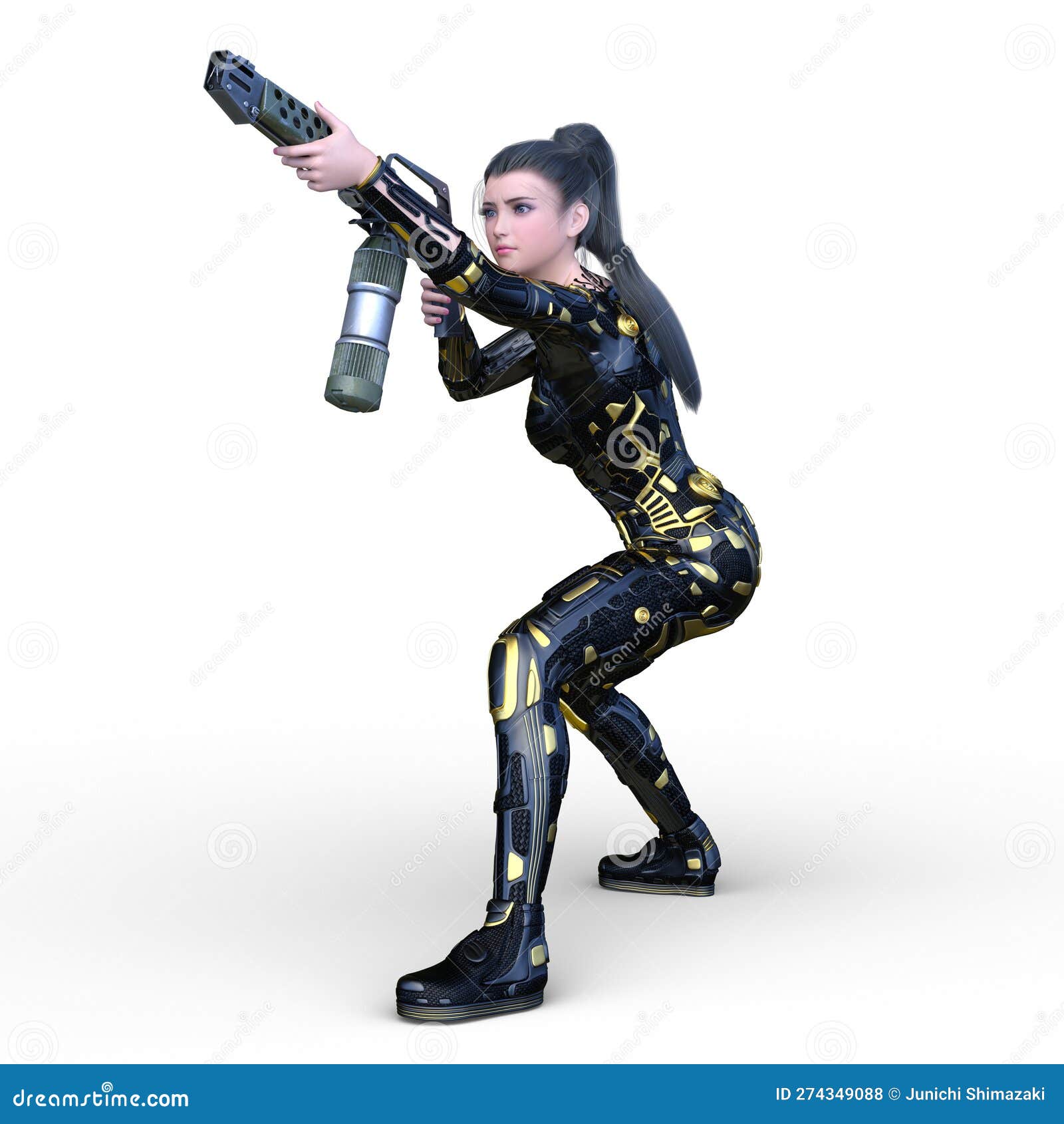 3D Rendering of a Cyber Woman Stock Illustration - Illustration of ...