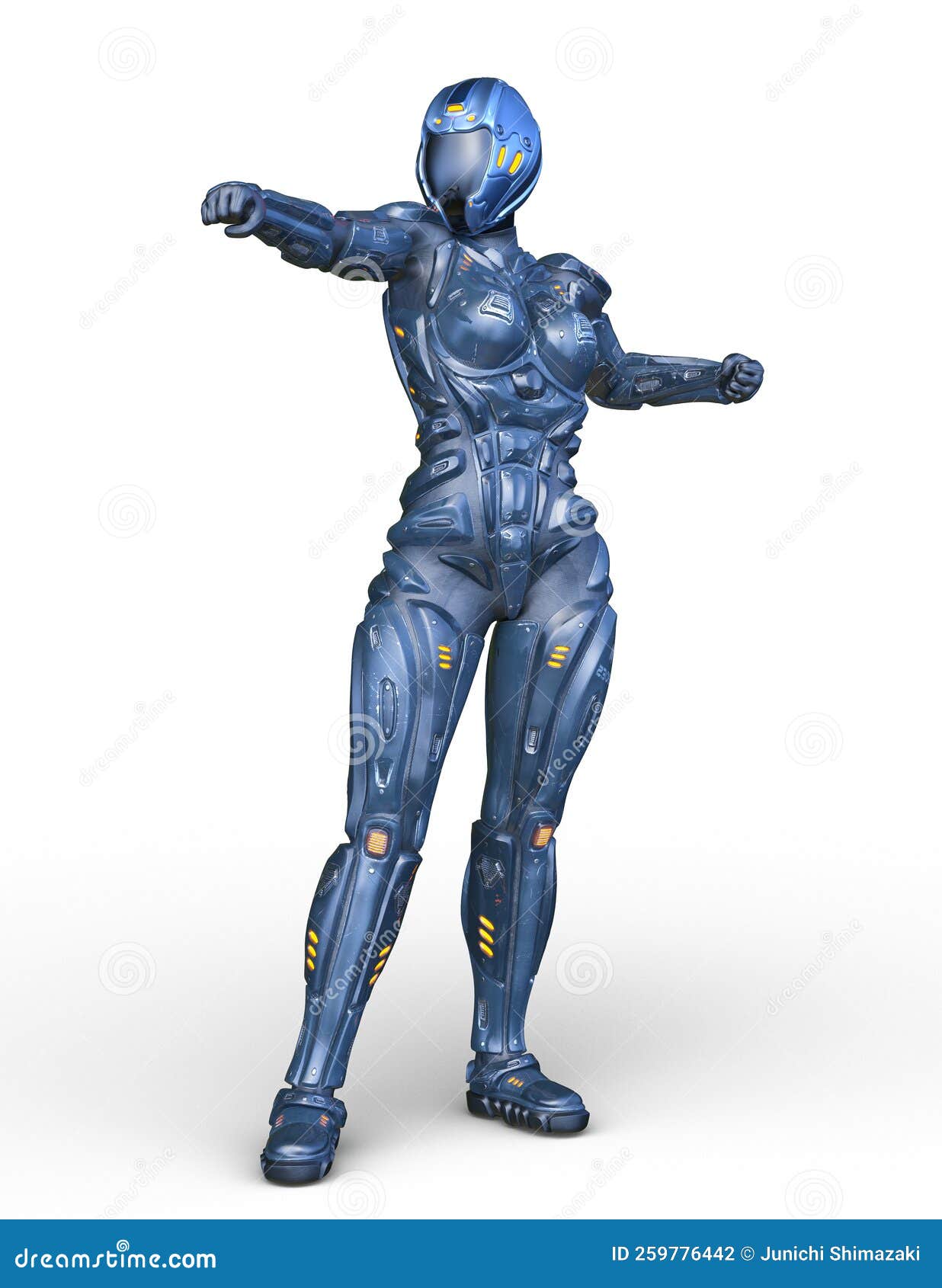 3D Rendering of a Cyber Woman Stock Illustration - Illustration of ...