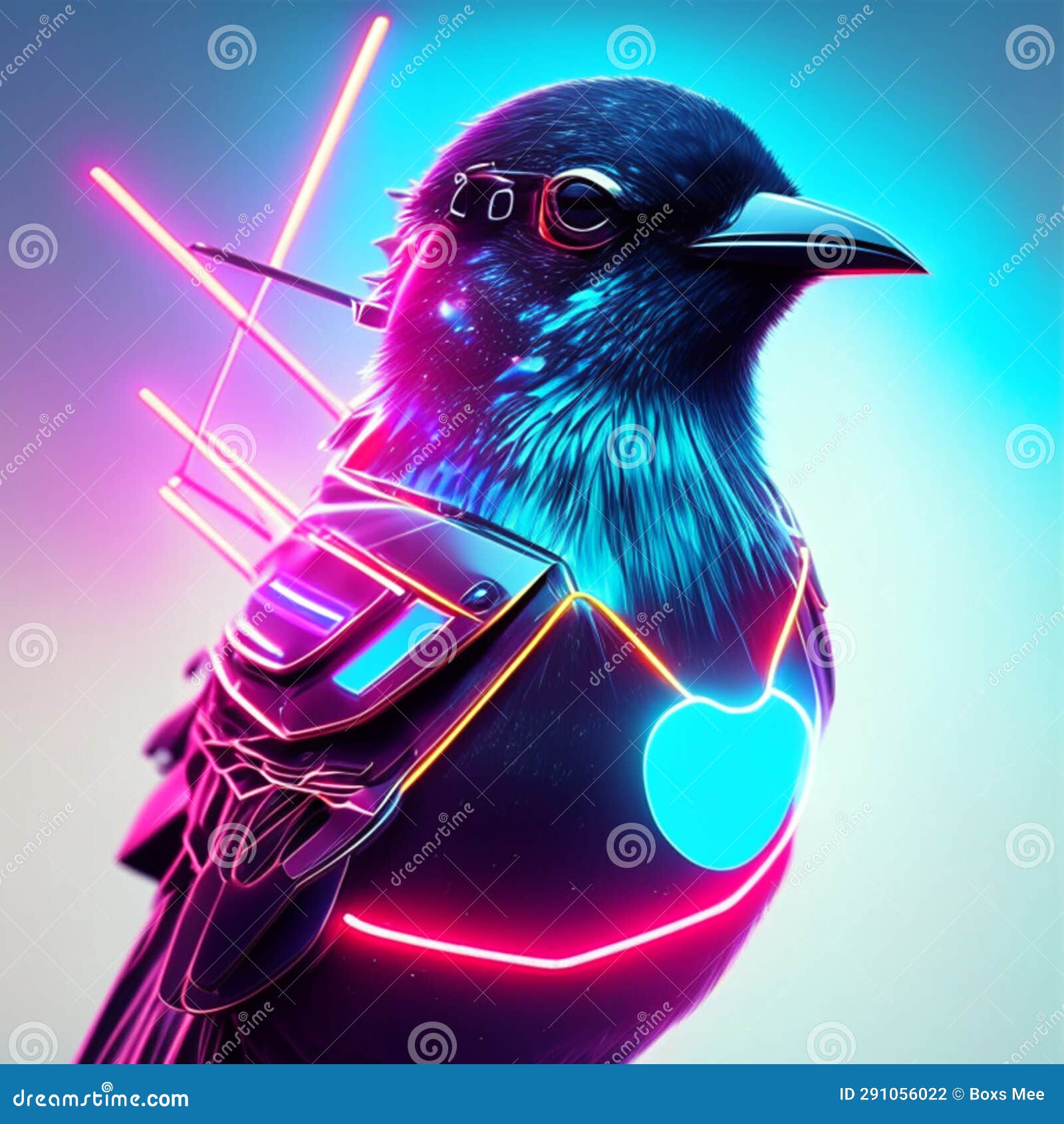 3d Rendering of a Cyborg in the Form of a Bird AI Generated Stock ...