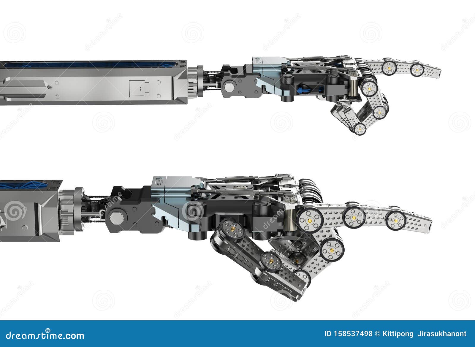 Cyborg hand isolated stock illustration. Illustration of white - 158537498