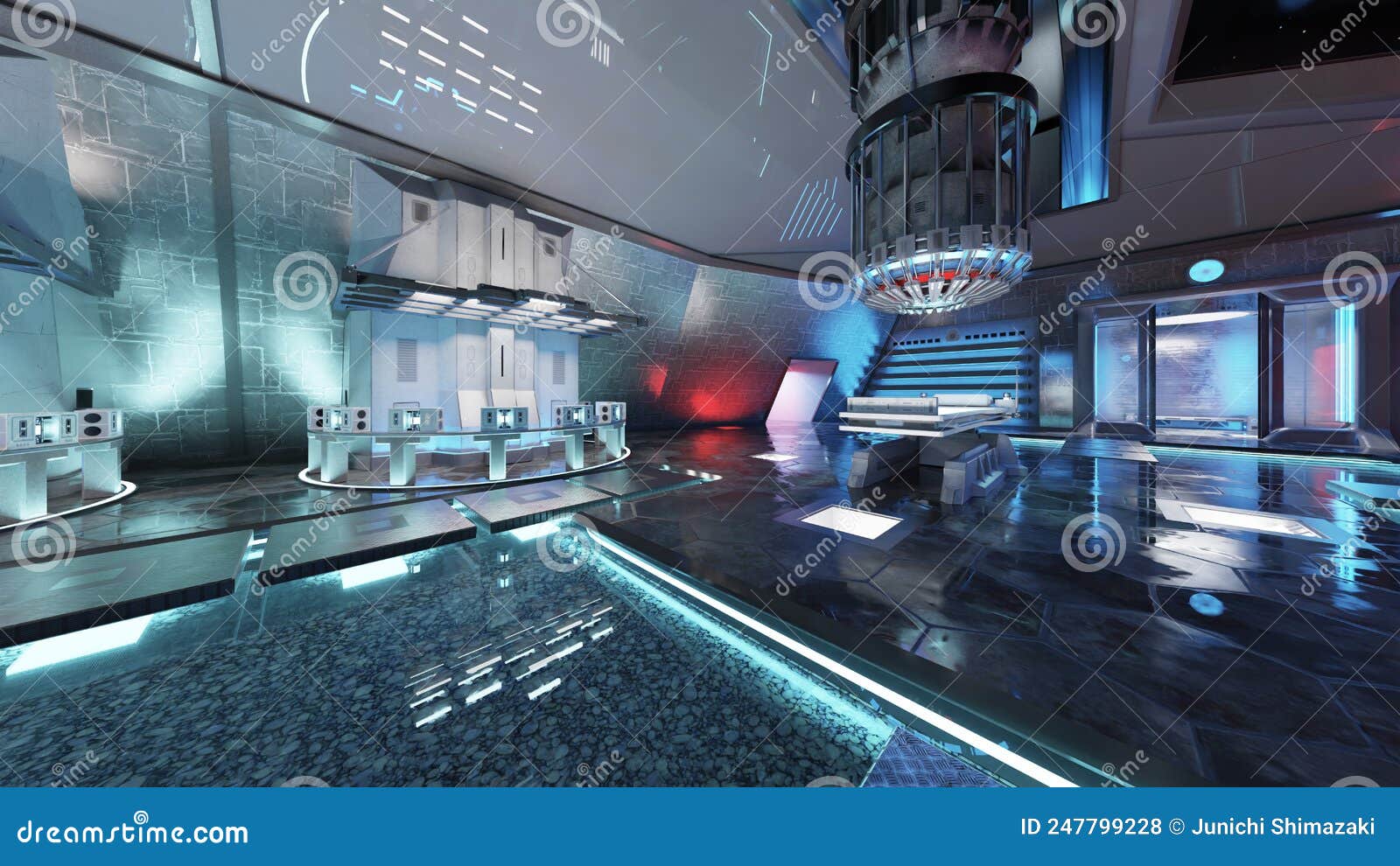 3D Rendering of the Cyborg Testing Laboratory Stock Illustration ...