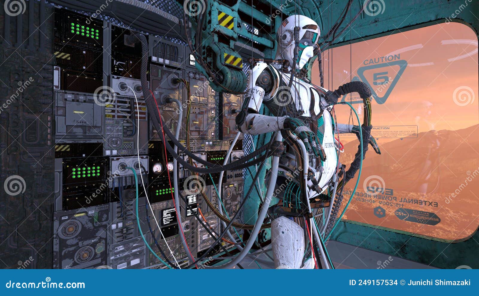 3D Rendering of the Cyborg Testing Laboratory Stock Illustration ...