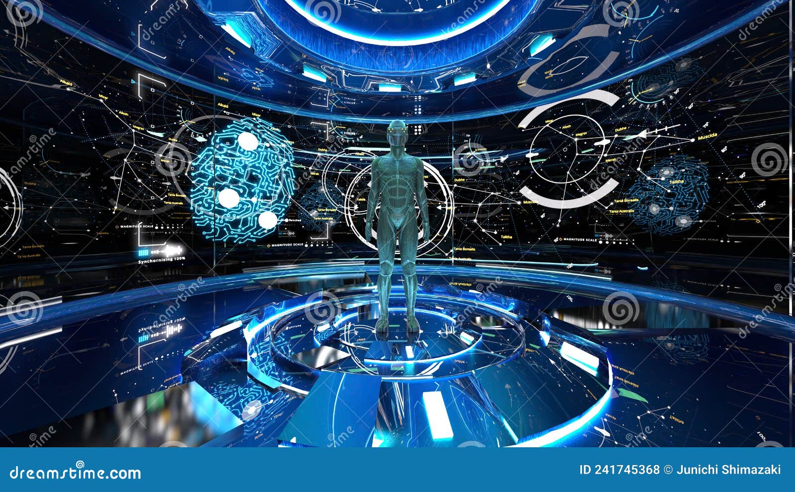 3D Rendering of the Cyborg Testing Laboratory Stock Illustration ...