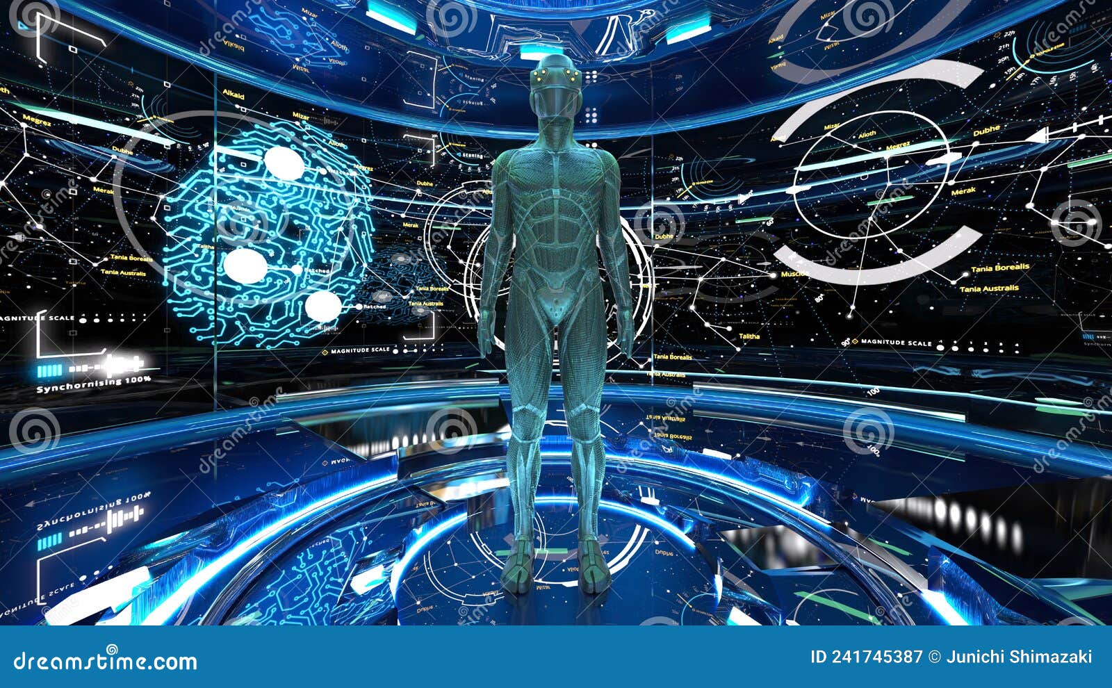 3D Rendering of the Cyborg Testing Laboratory Stock Illustration ...
