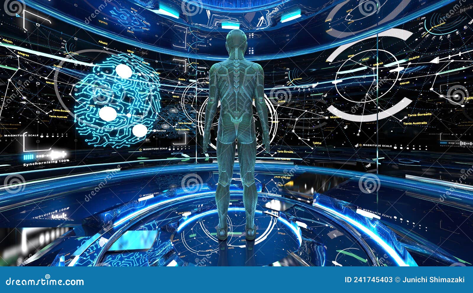 3D Rendering of the Cyborg Testing Laboratory Stock Illustration ...