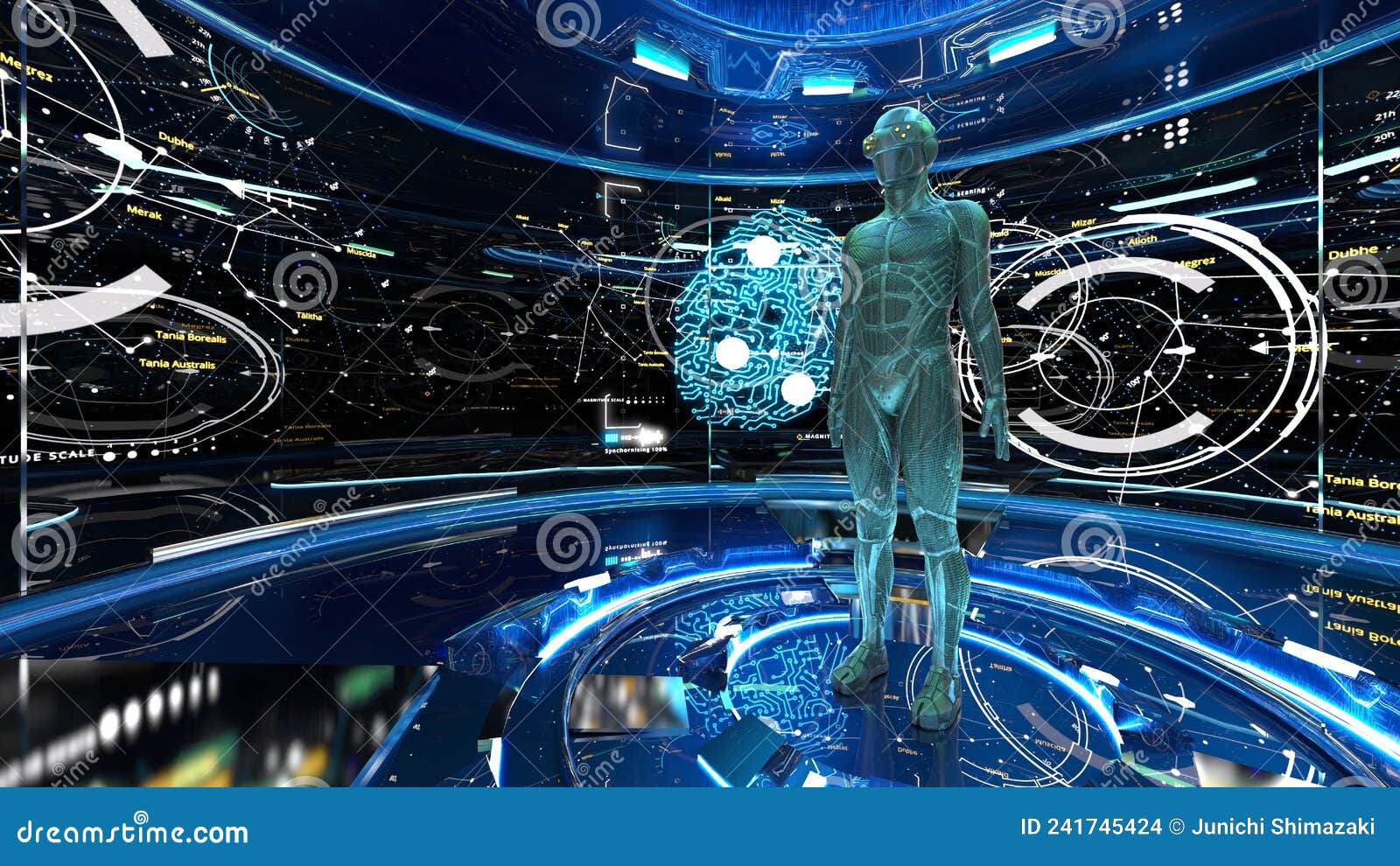 3D Rendering of the Cyborg Testing Laboratory Stock Illustration ...