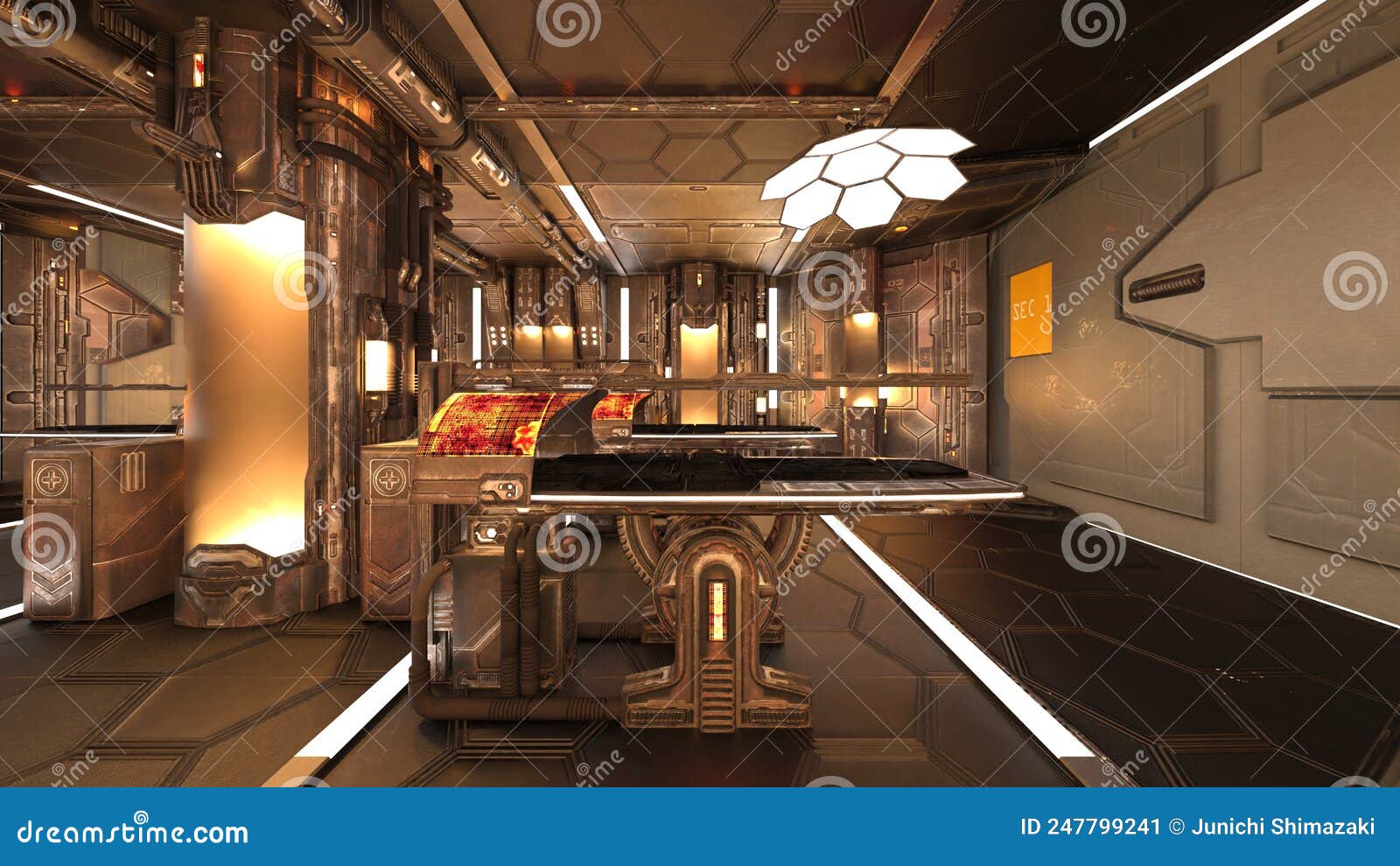 3D Rendering of the Cyborg Testing Laboratory Stock Illustration ...