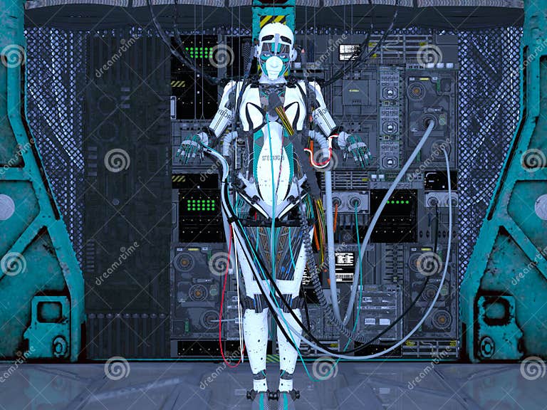 3D Rendering of the Cyborg Testing Laboratory Stock Illustration ...