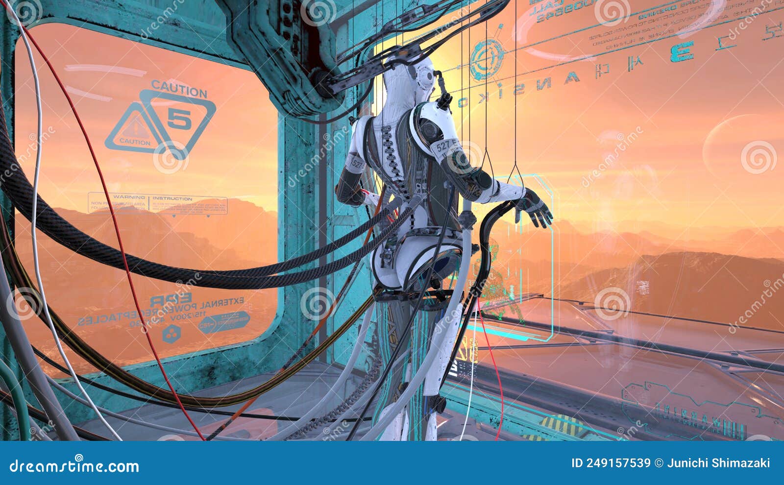 3D Rendering of the Cyborg Testing Laboratory Stock Illustration ...