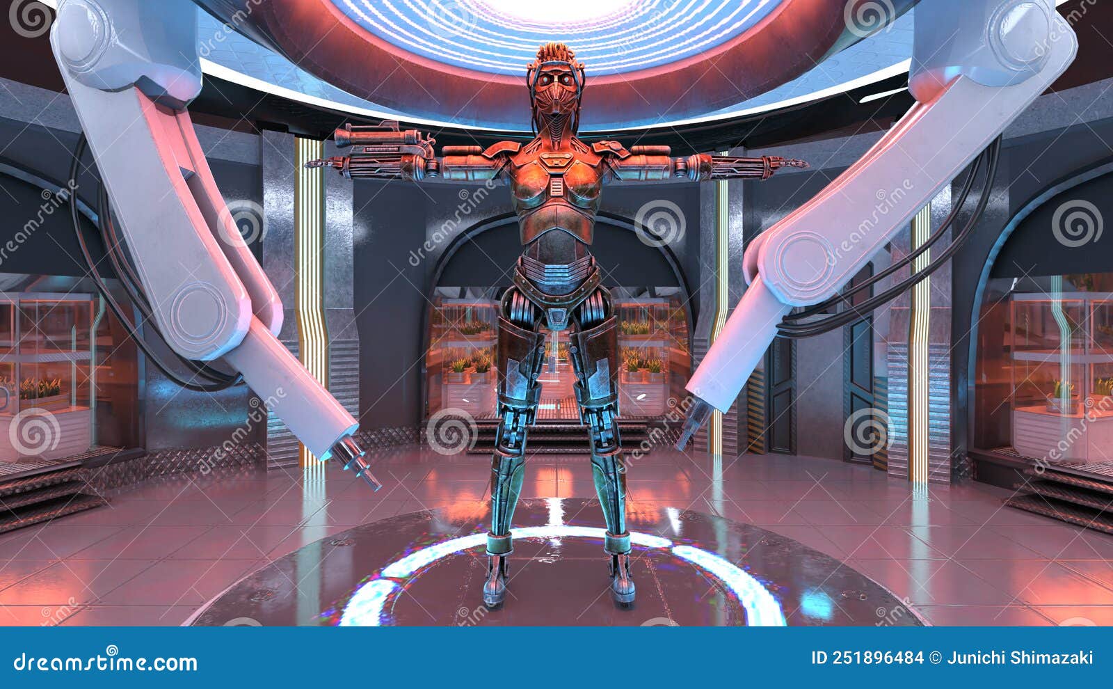 3D Rendering of the Cyborg Testing Laboratory Stock Illustration ...