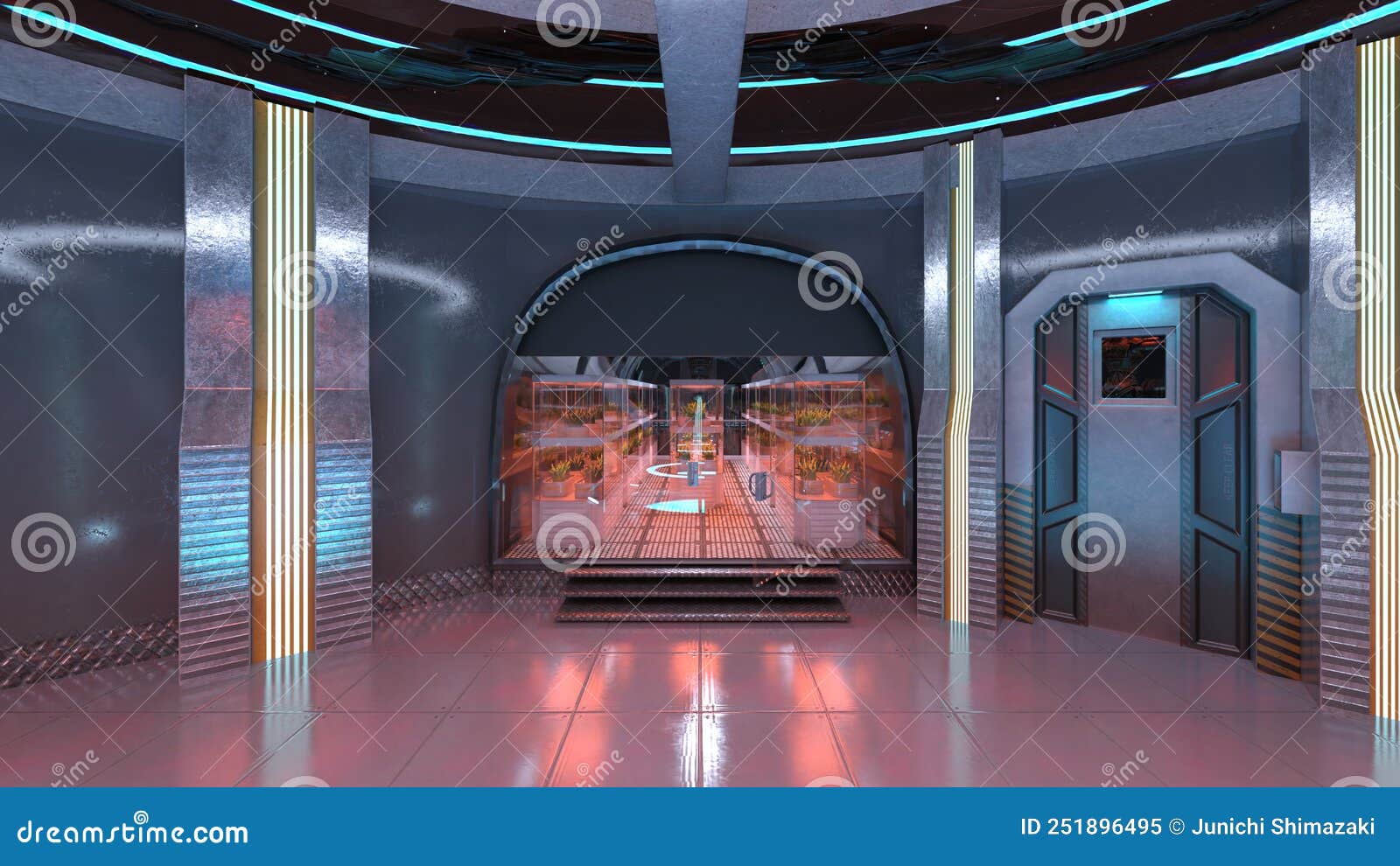 3D Rendering of the Cyborg Testing Laboratory Stock Illustration ...
