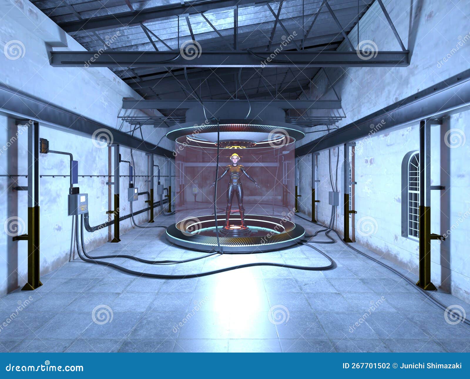 3D Rendering of the Cyborg Testing Laboratory Stock Illustration ...