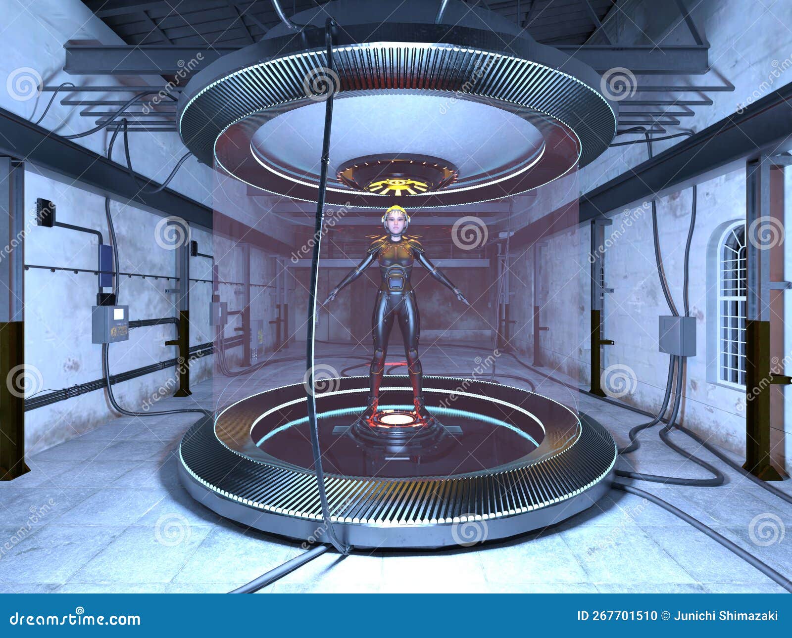 3d Rendering Of The Cyborg Testing Laboratory Stock Illustration Illustration Of Inside