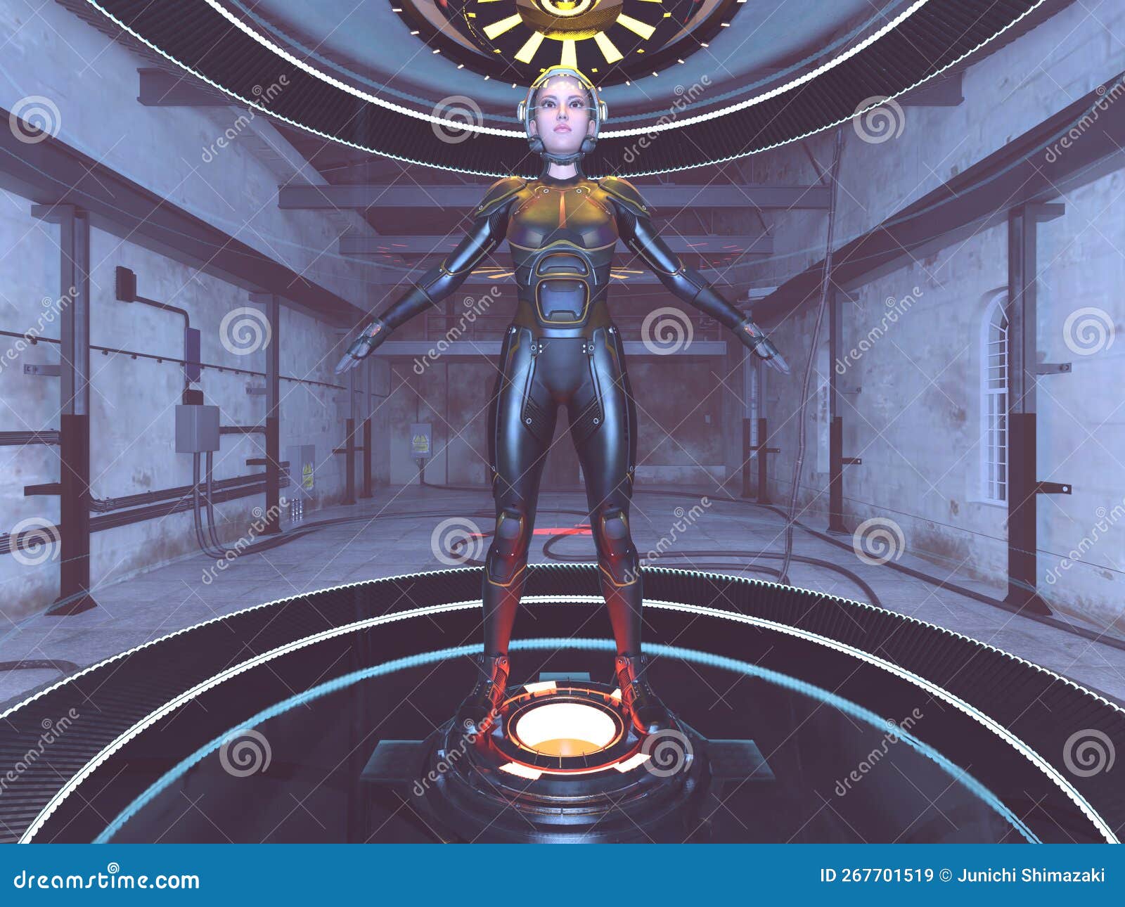 3D Rendering of the Cyborg Testing Laboratory Stock Illustration ...