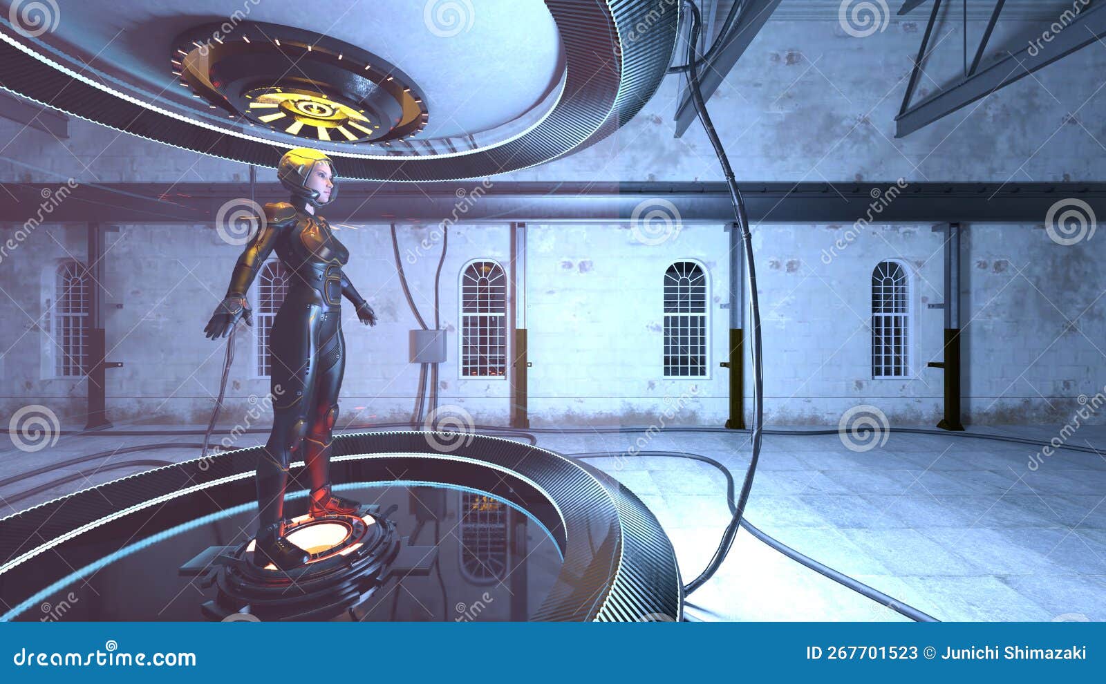 3D Rendering of the Cyborg Testing Laboratory Stock Illustration ...