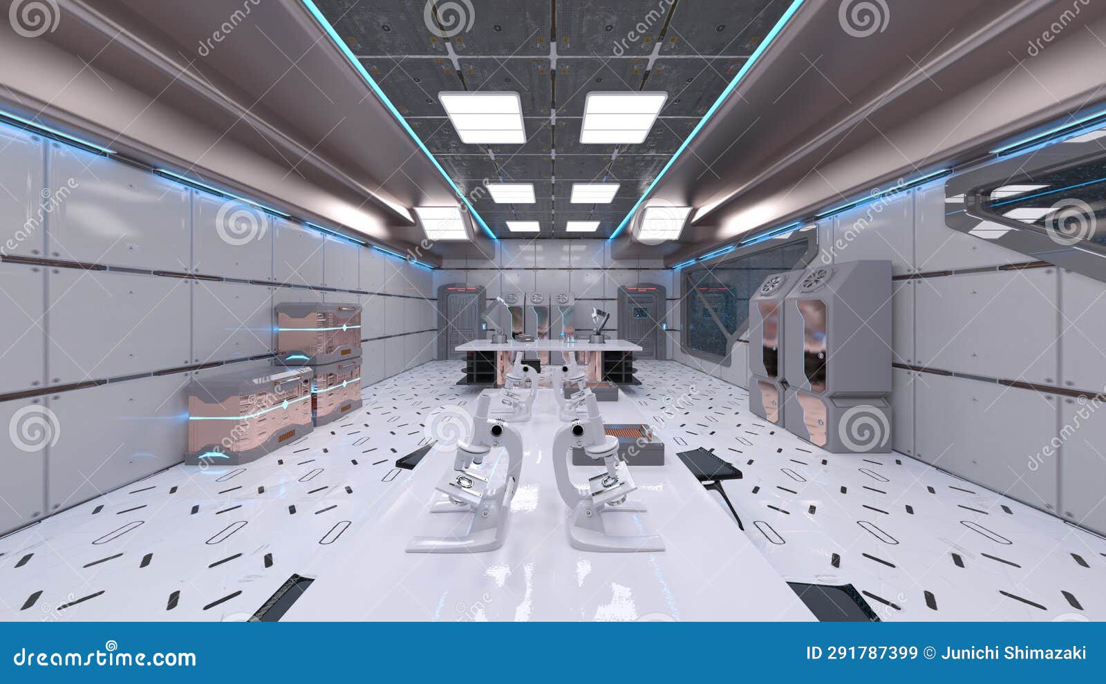 3D Rendering of the Cyborg Testing Laboratory Stock Illustration ...
