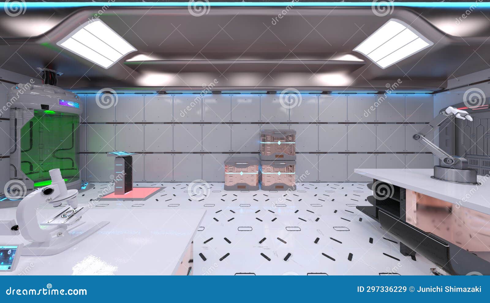 3D Rendering of the Cyborg Testing Laboratory Stock Illustration ...