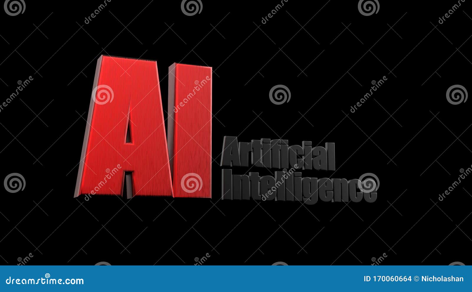 3d Rendering Of 3D AI Wording With White Background Stock Illustration ...