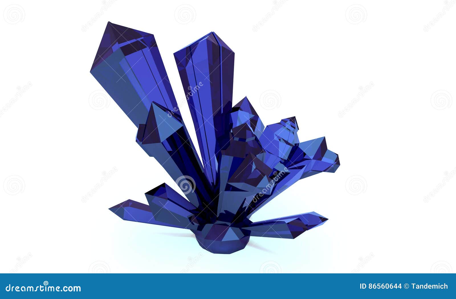 3d Rendering. 3d Illustration. Bright Blue Sapphire Transparent Crystal ...