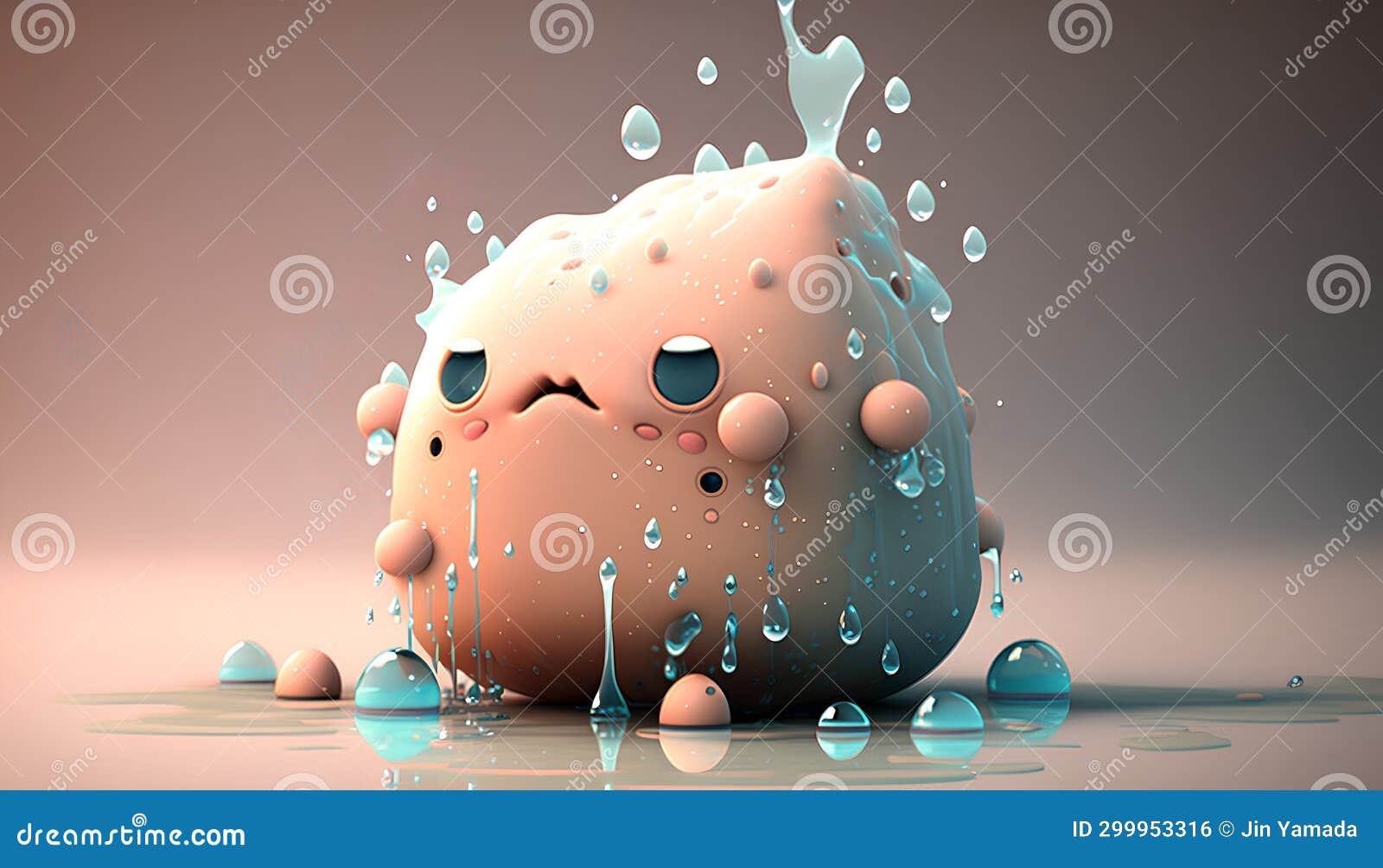 3d Rendering of a 3d Illustration of an Ice Cube with a Sad Face. Stock ...