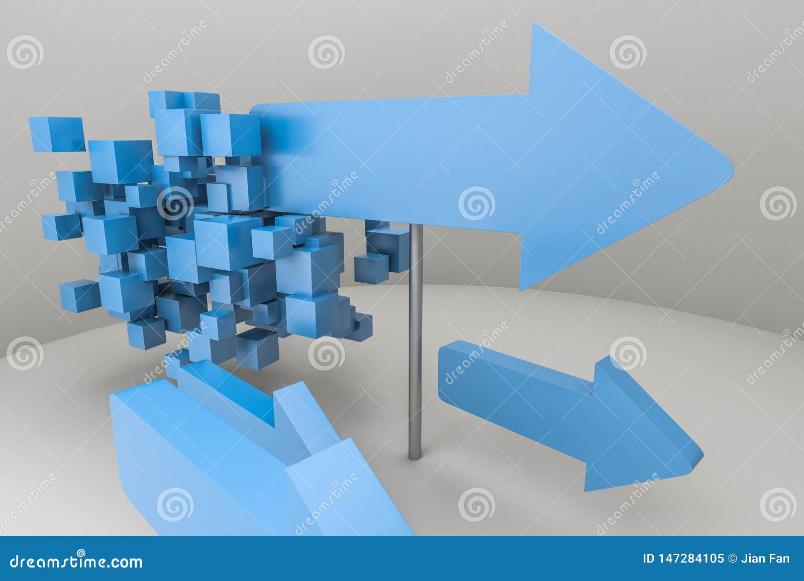 3d Rendering, 3d Model of Arrow, the Concept of Development and ...