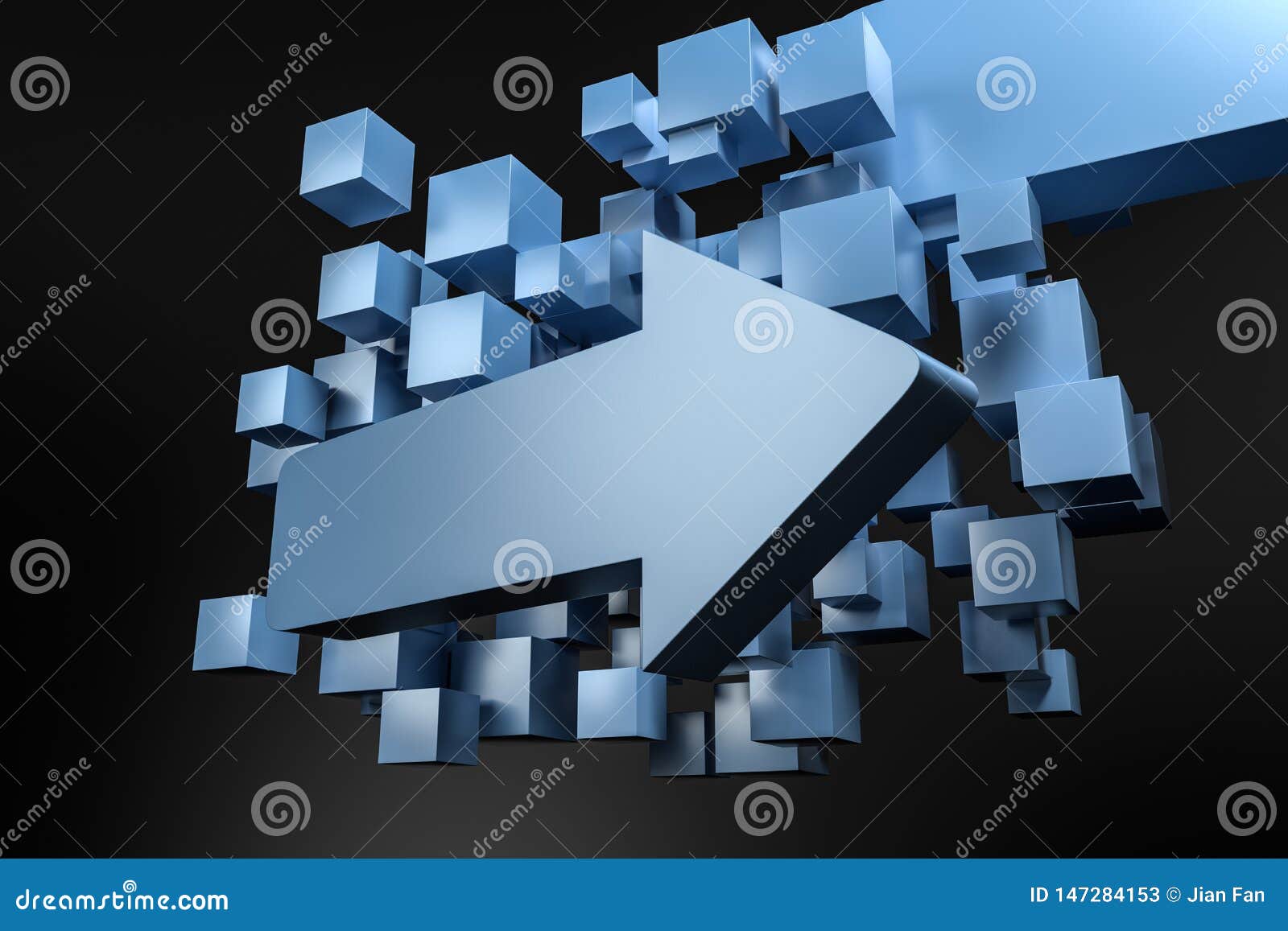 3d Rendering, 3d Model of Arrow, the Concept of Development and ...