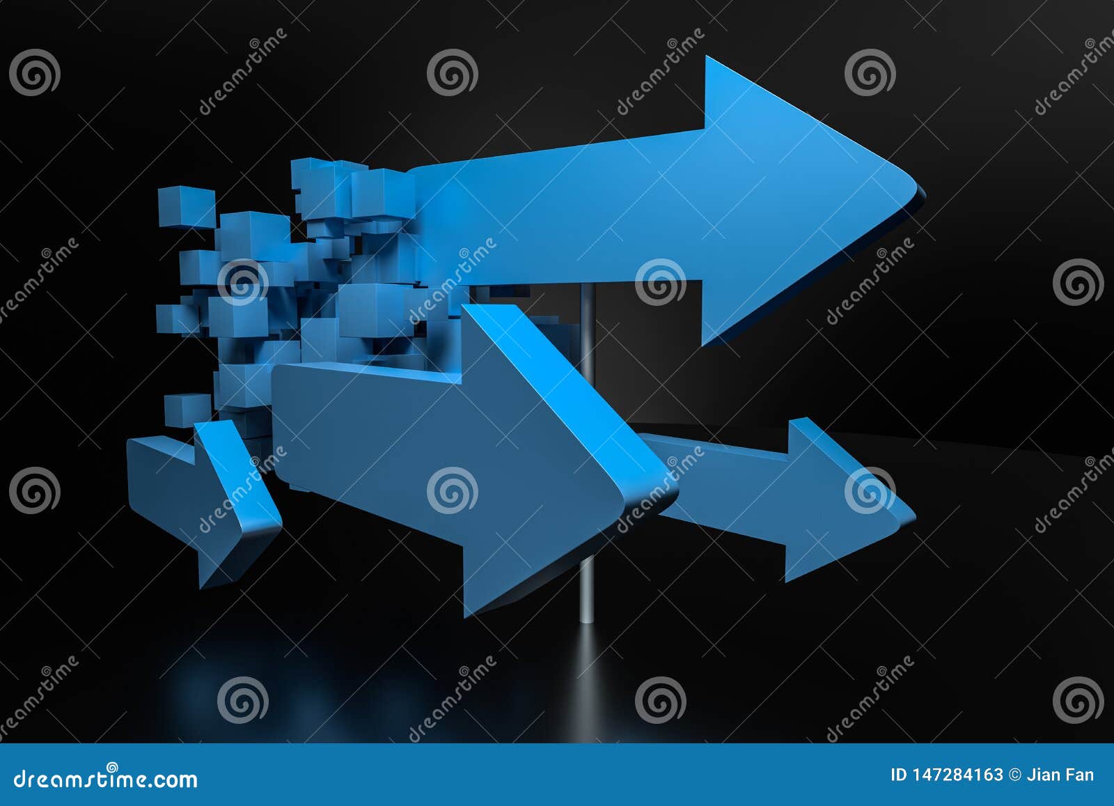 3d Rendering, 3d Model of Arrow, the Concept of Development and ...
