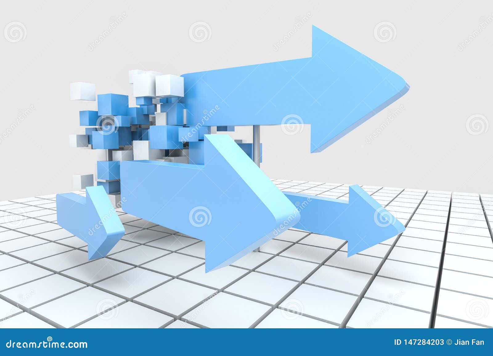 3d Rendering, 3d Model of Arrow, the Concept of Development and ...