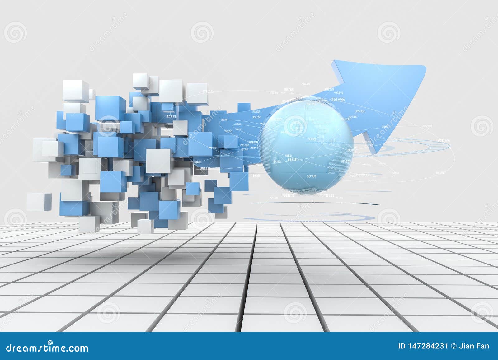 3d Rendering, 3d Model of Arrow, the Concept of Development and ...