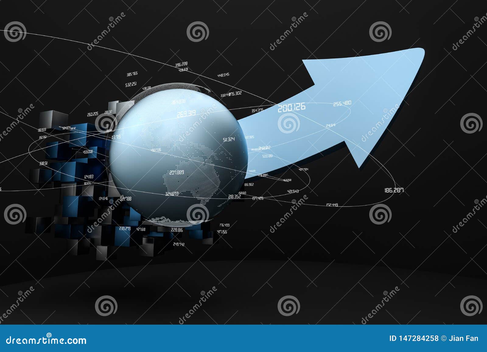 3d Rendering, 3d Model of Arrow, the Concept of Development and ...