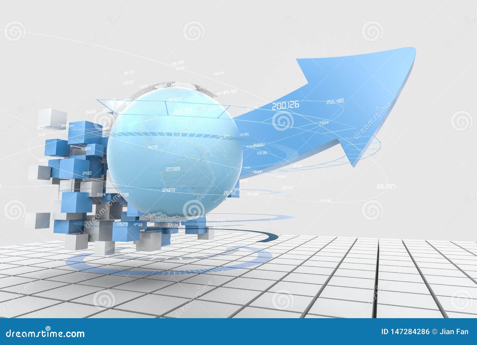 3d Rendering, 3d Model of Arrow, the Concept of Development and ...