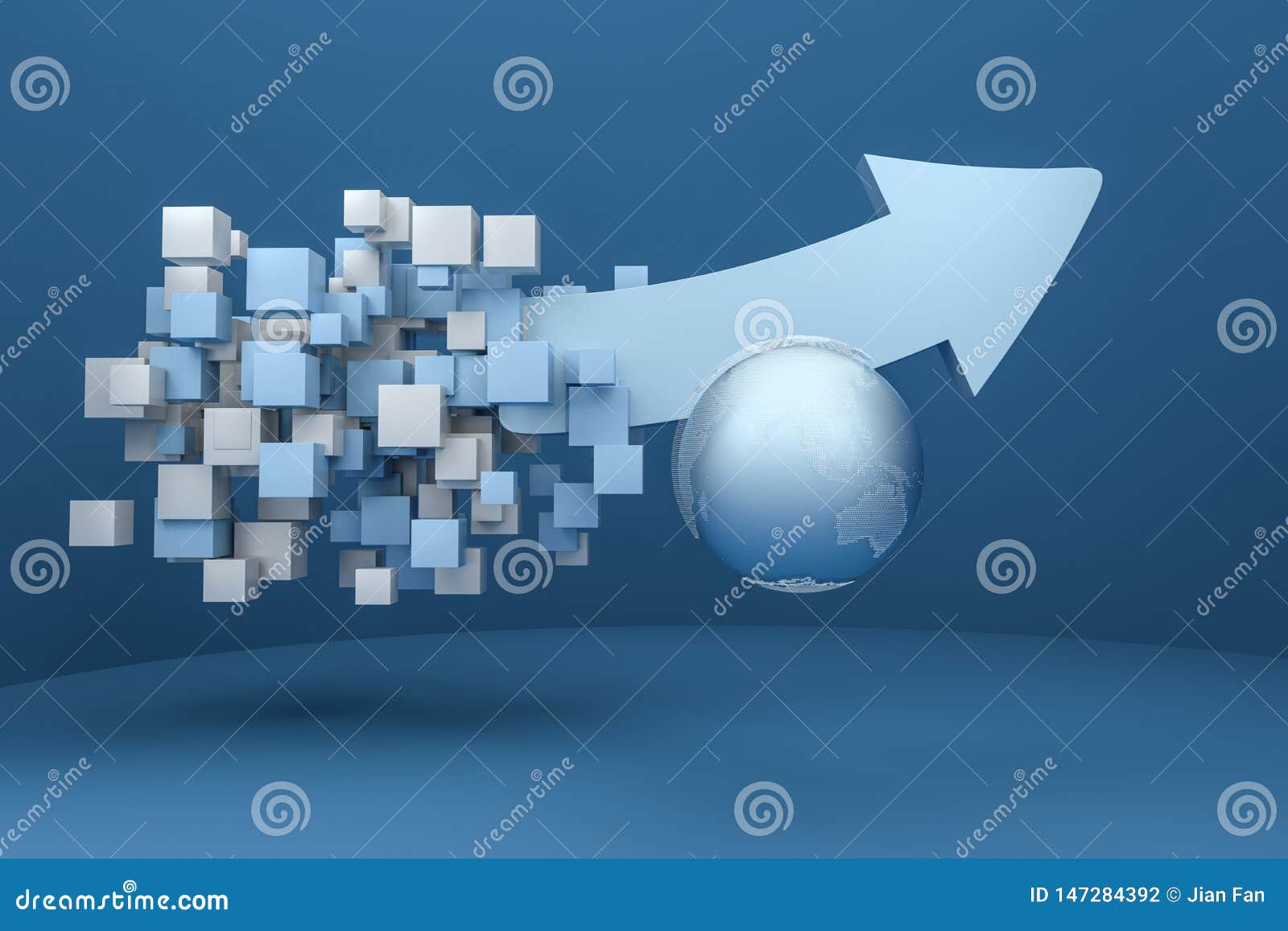 3d Rendering, 3d Model of Arrow, the Concept of Development and ...