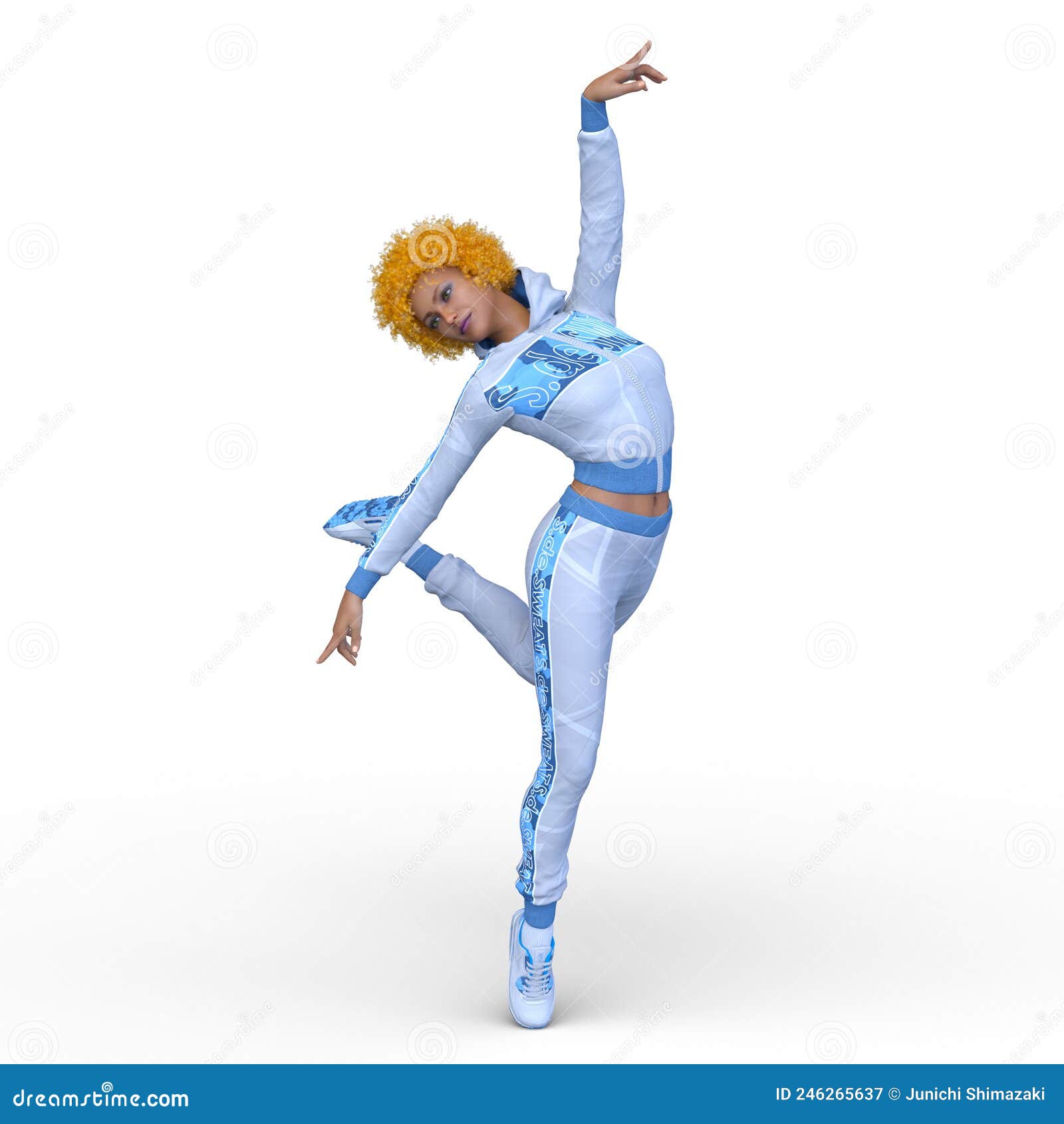 3D Rendering of a Dancing Woman Stock Illustration - Illustration of ...