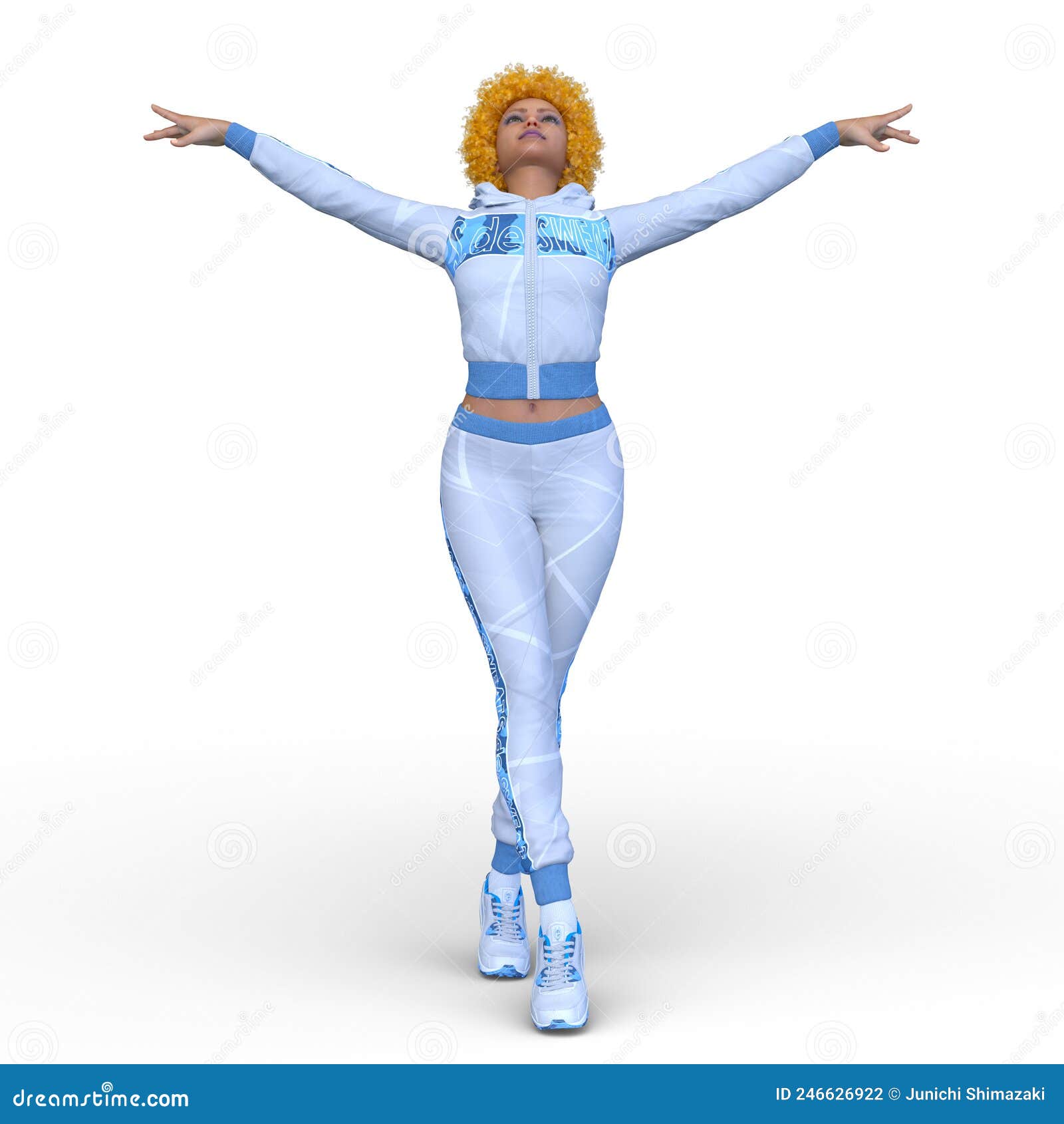 3D Rendering of a Dancing Woman Stock Illustration - Illustration of ...