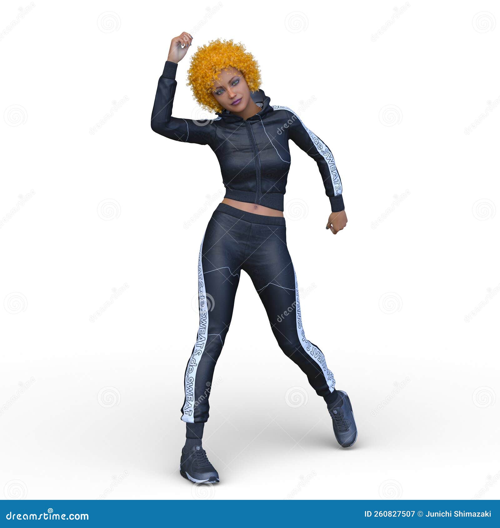 3D Rendering of a Dancing Woman Stock Illustration - Illustration of ...