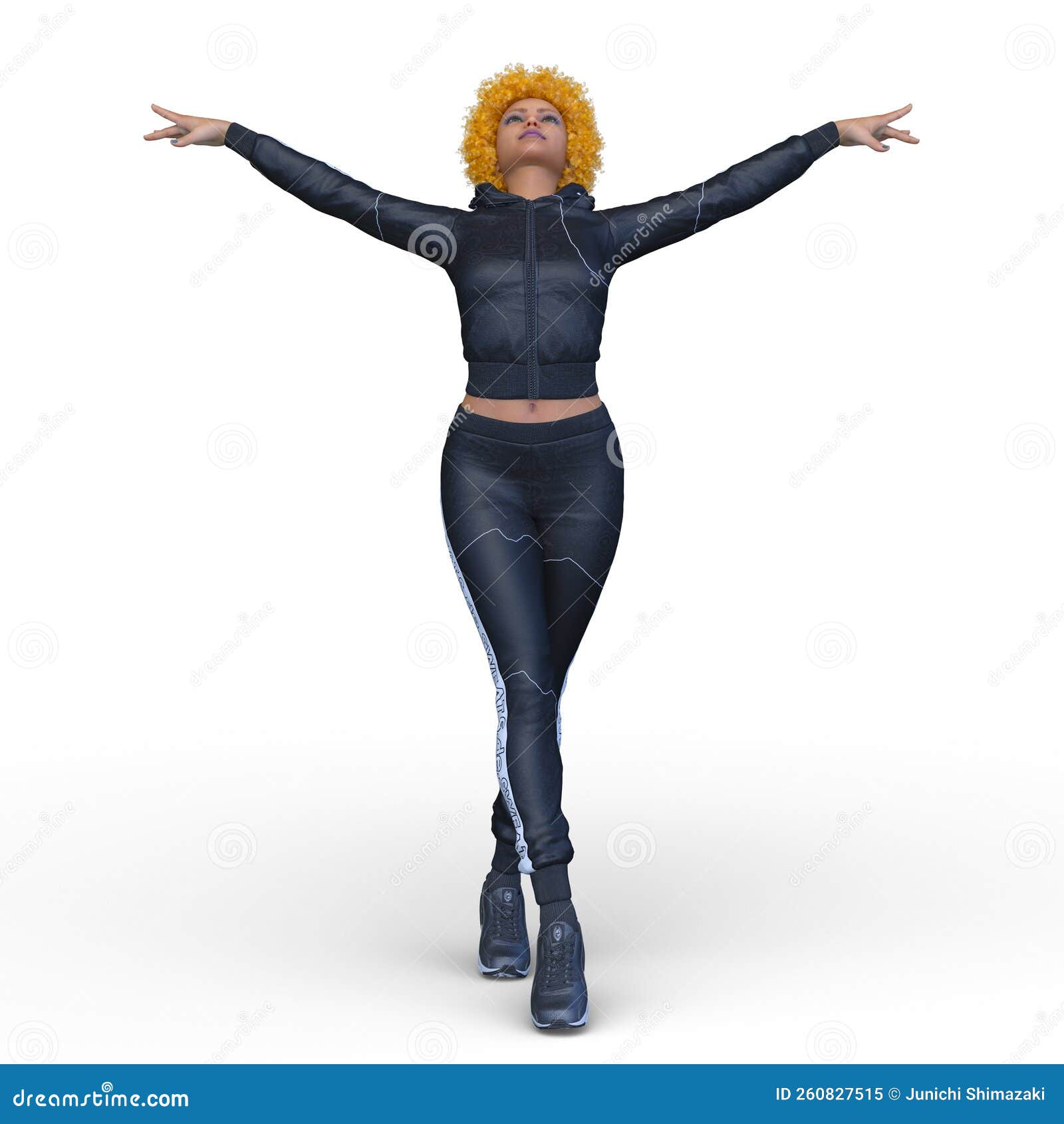 3D Rendering of a Dancing Woman Stock Illustration - Illustration of ...