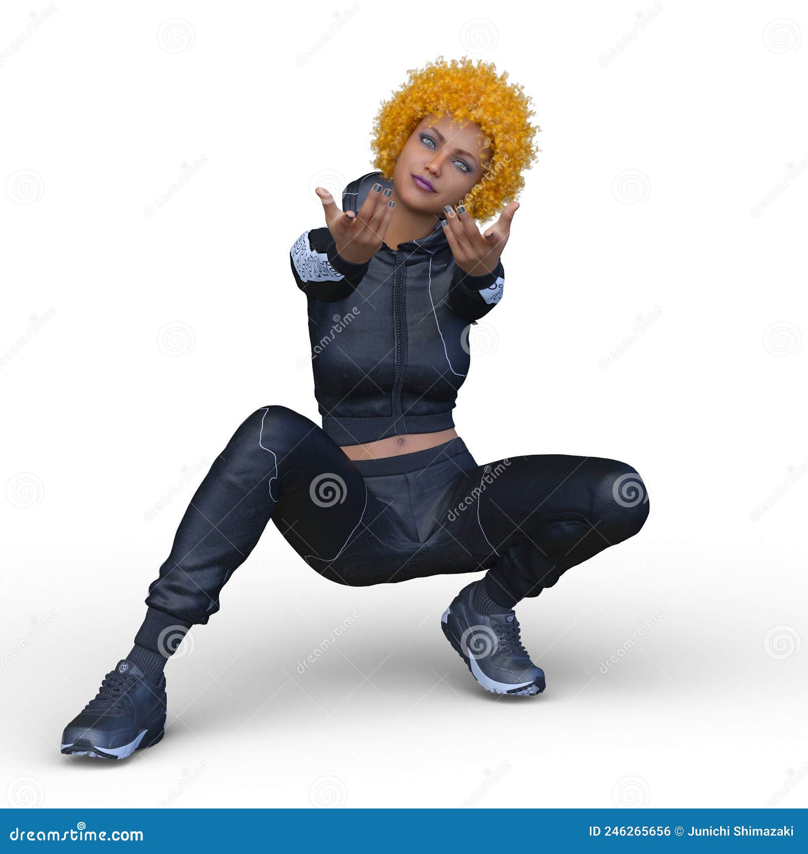 3D Rendering of a Dancing Woman Stock Illustration - Illustration of ...