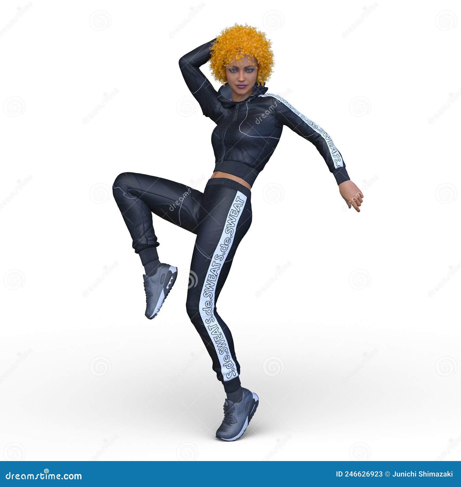 3D Rendering of a Dancing Woman Stock Illustration - Illustration of ...