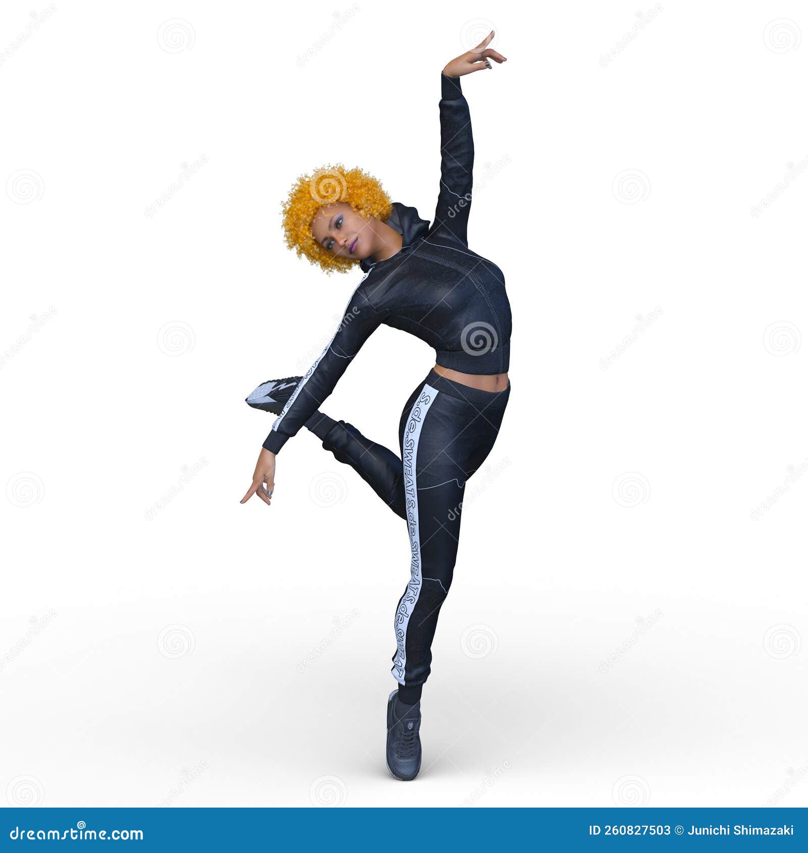 3D Rendering of a Dancing Woman Stock Illustration - Illustration of ...
