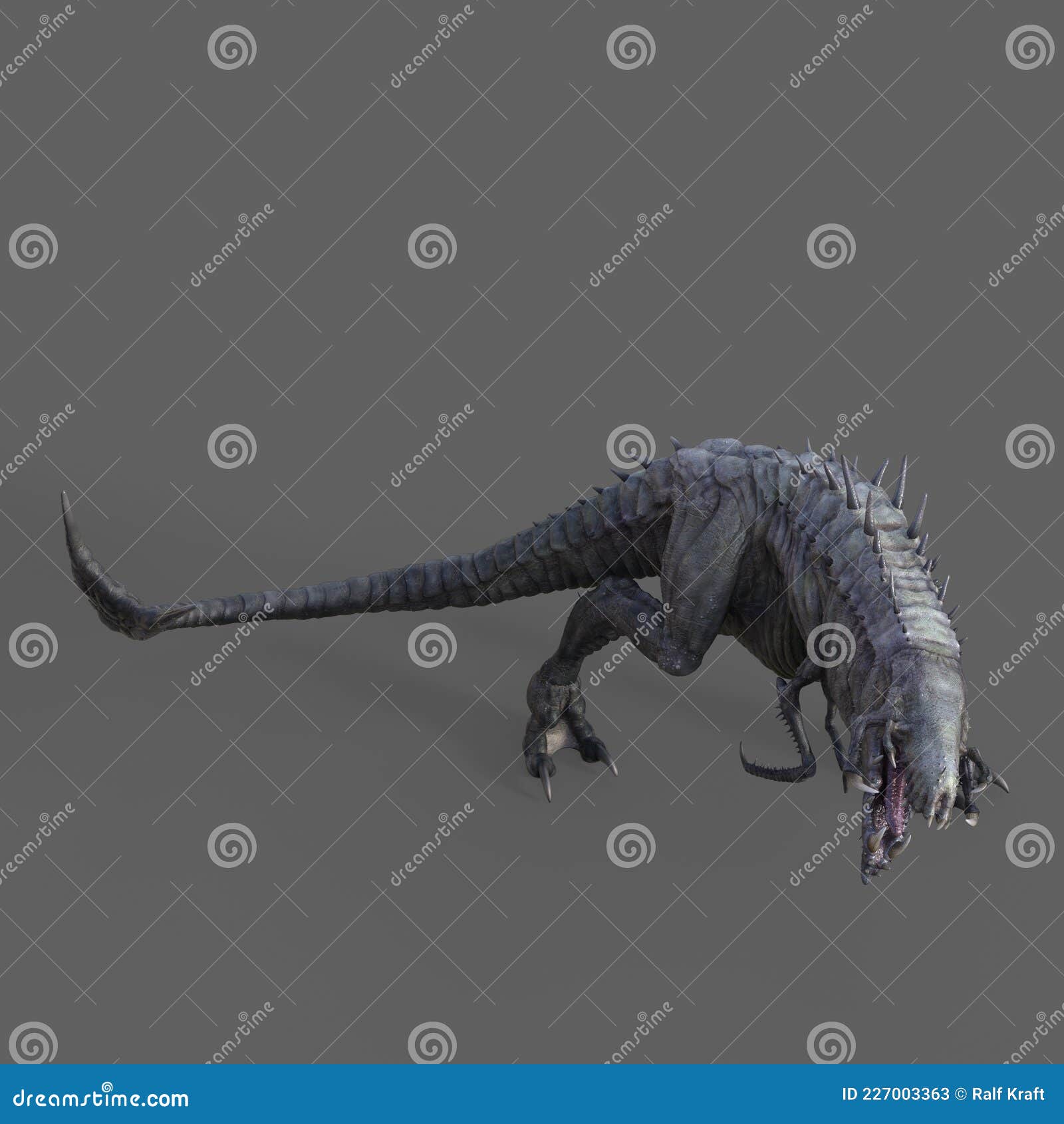 3D-illustration of an Isolated Horrible Alien Creature Stock ...