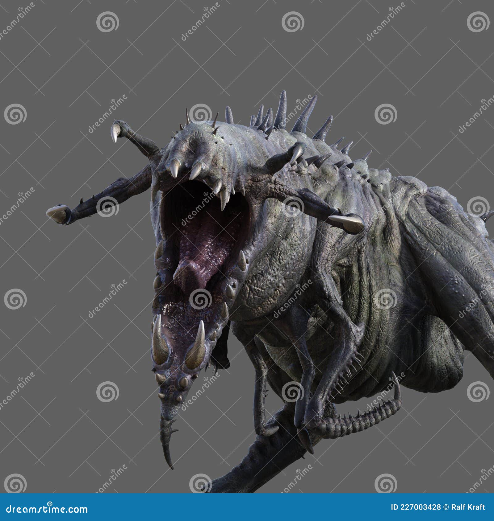 3D-illustration of an Isolated Horrible Alien Creature Stock ...