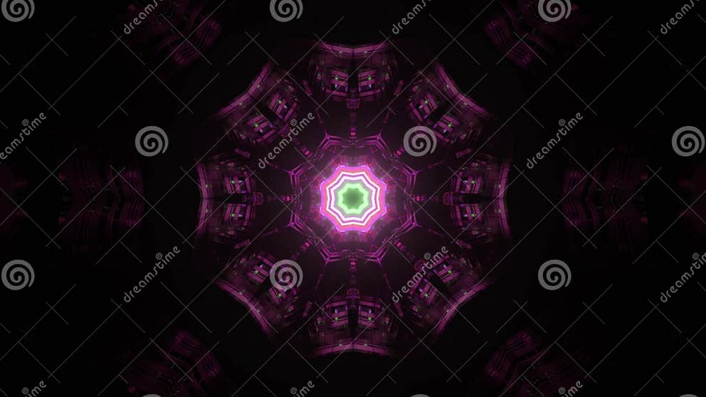 3D Rendering of a Dark Abyss with an Abstract Glowing Pattern in the ...