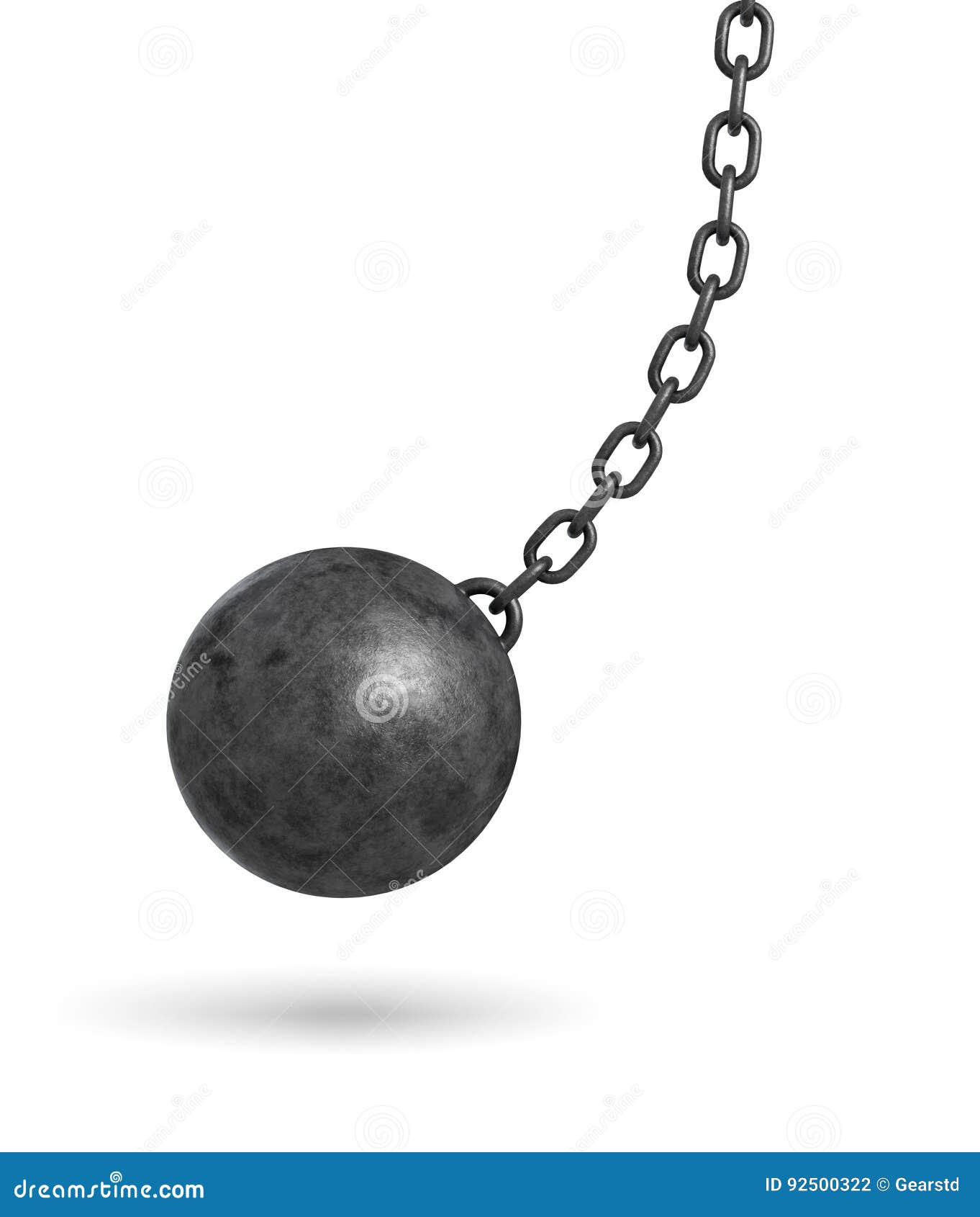 3d Rendering of a Dark Black Wrecking Ball Hanging from a Chain and ...