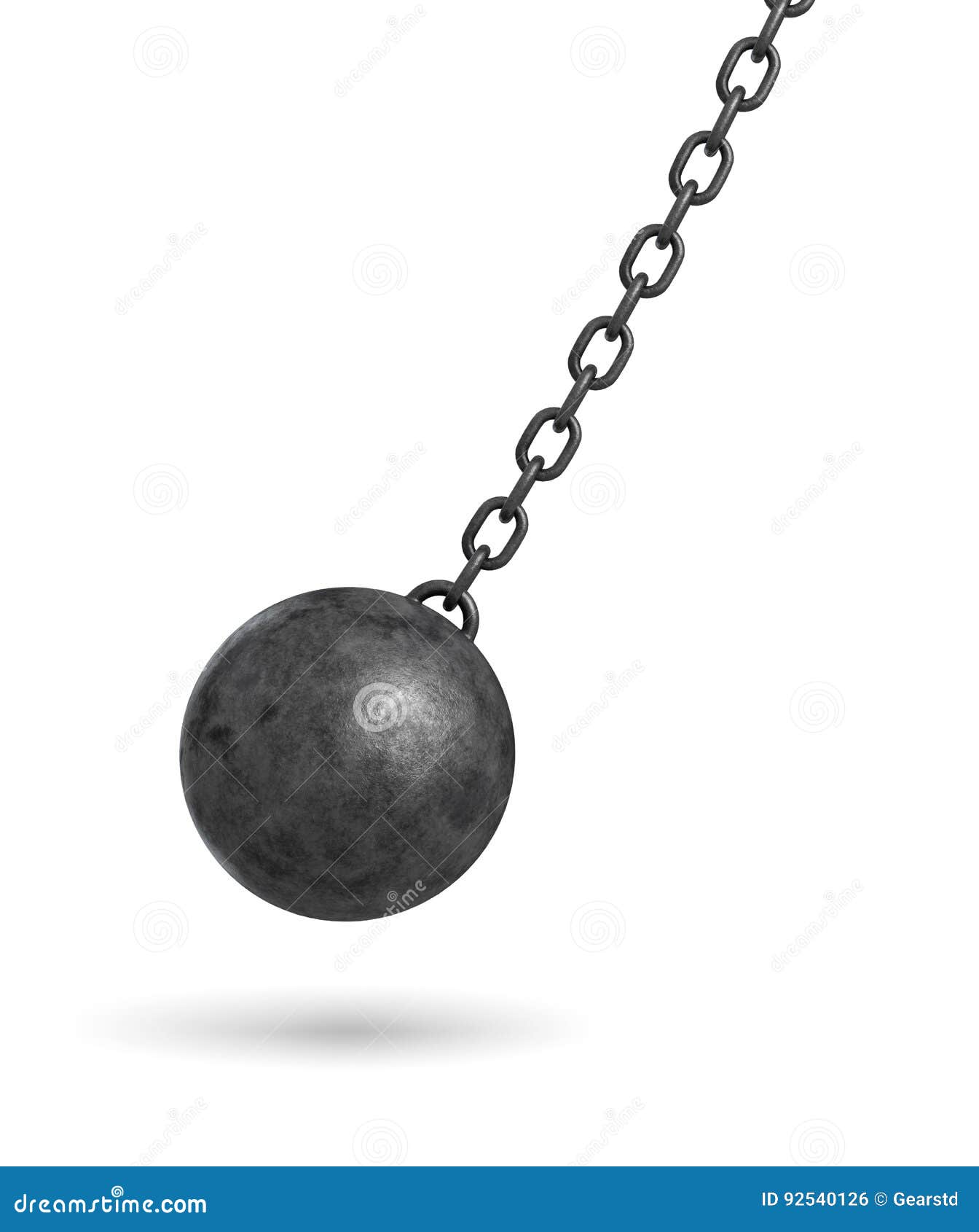 3d Rendering of a Dark Black Wrecking Ball Hanging from a Chain and ...